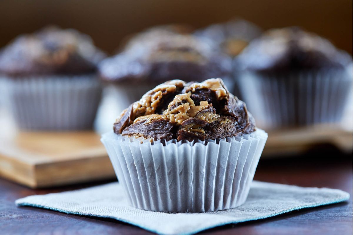 Krusteaz Professional - Chocolate Peanut Butter Swirl Muffins